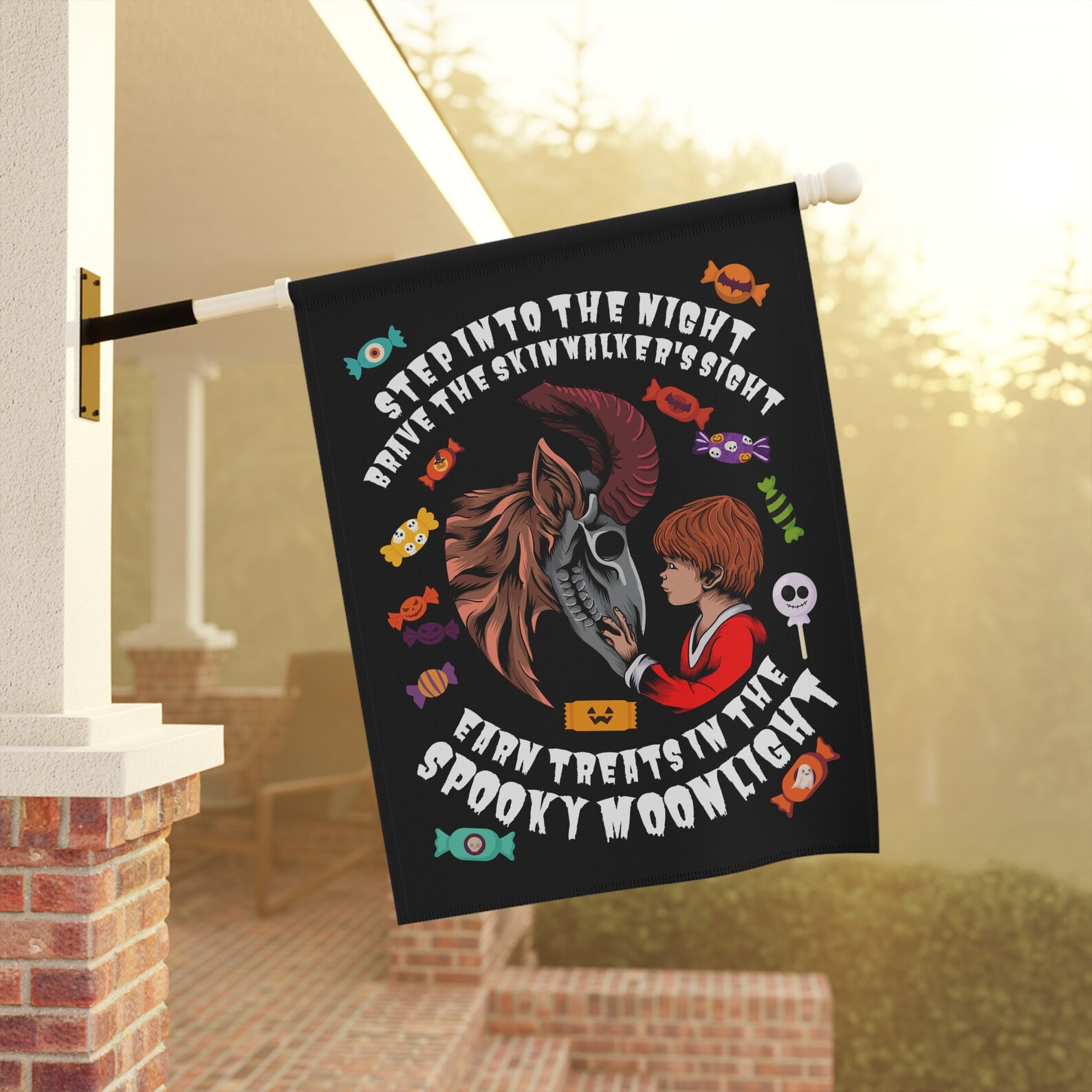 Courageous Halloween Adventure Garden Flag | Skinwalker, Candy, Trick ...