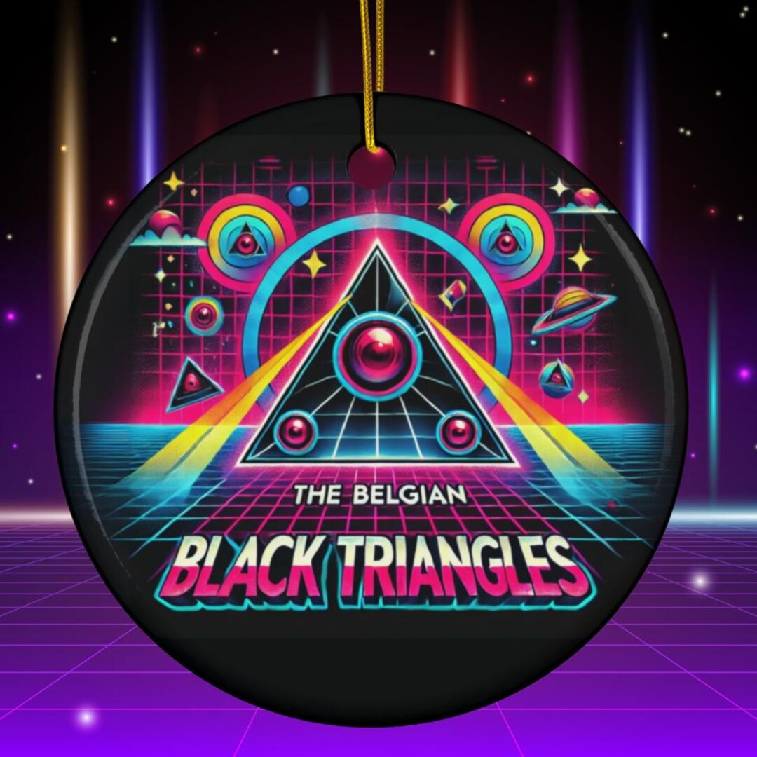 80s Retro Belgian Black Triangles, Ceramic Ornament Ufos, Uaps, Aliens ...