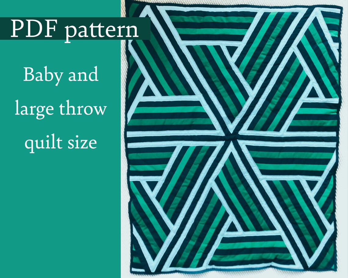 Tangled Triangles Quilt Pattern: Modern Stripe Design (PDF Pattern) - Etsy