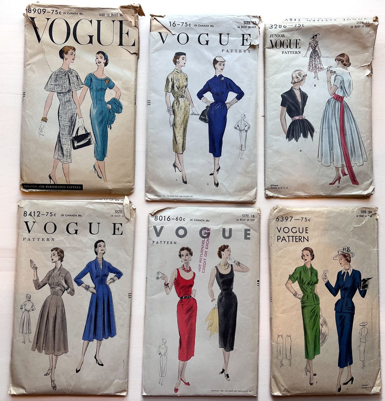 Vintage Vogue Dress Pattern Retro Sewing Pattern Vogue 8386 - Etsy