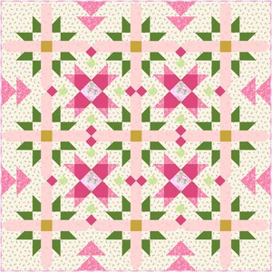 Spring Flowers Modern Quilt, PDF Quilt Pattern, Quilt Templates and ...