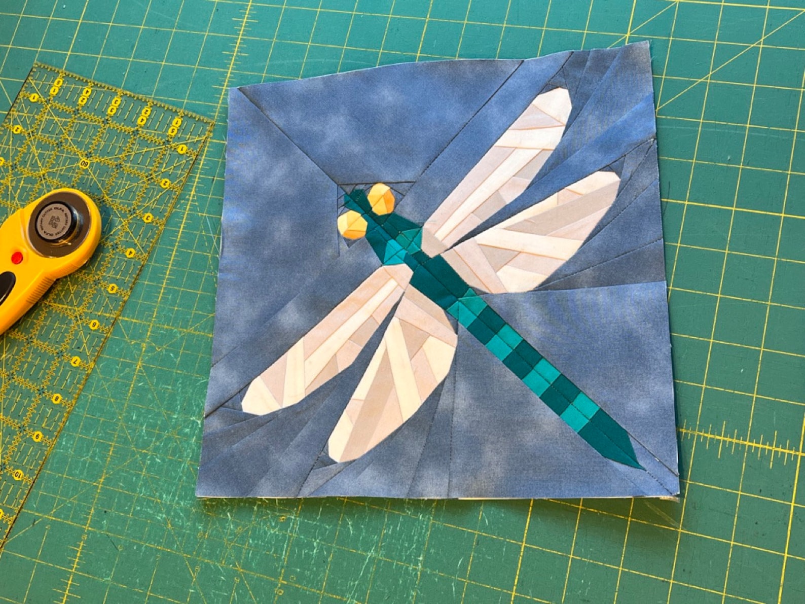 Dragonfly FPP, Foundation Paper Piecing Pattern, Dragonfly Quilt, Bug Quilt Block, 10 Inch ...
