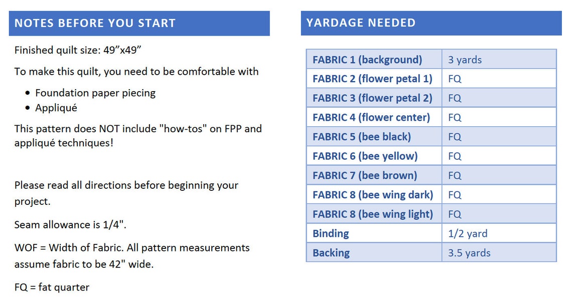 Bee Quilt Pattern PDF Quilt Pattern FPP Pattern Applique | Etsy