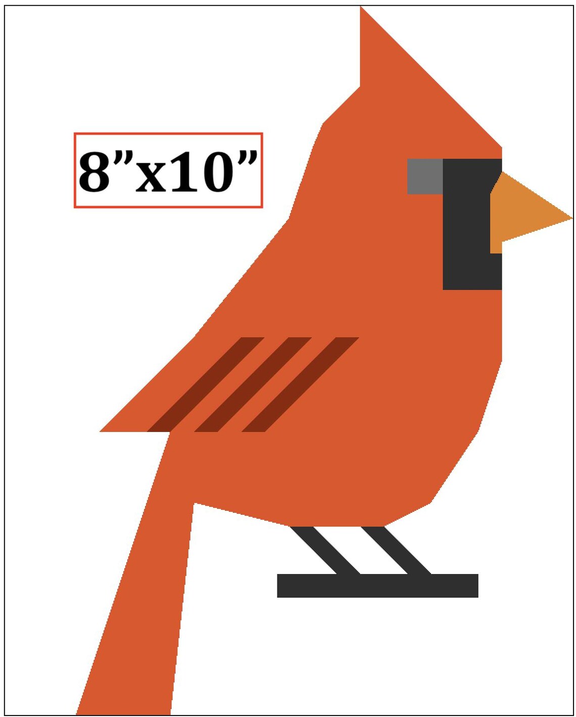 Cardinal FPP Paper Pieced Quilt Block Pattern - Etsy