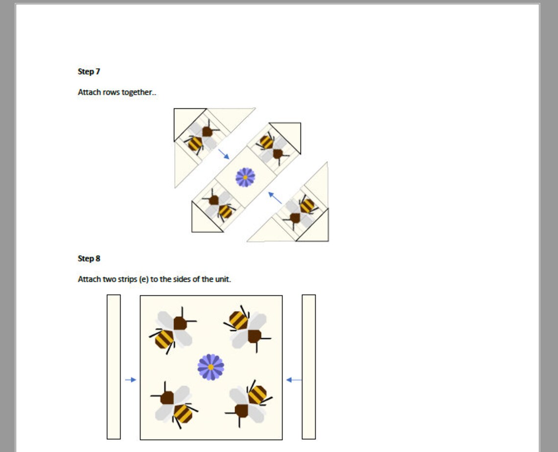 Bee Quilt Pattern PDF Quilt Pattern FPP Pattern Applique | Etsy