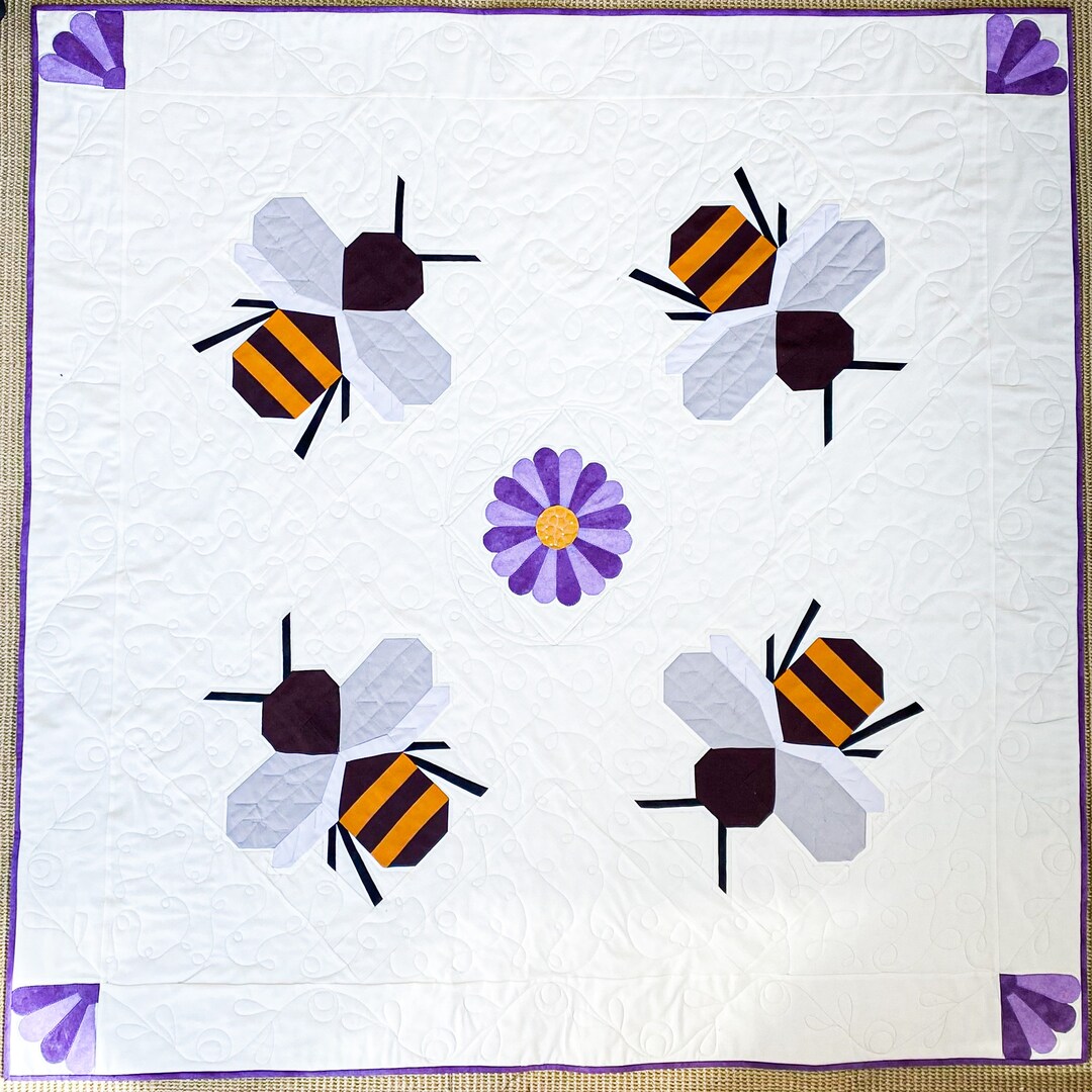 Bee Quilt Pattern, FPP Applique, Modern Design (PDF Pattern) - Etsy