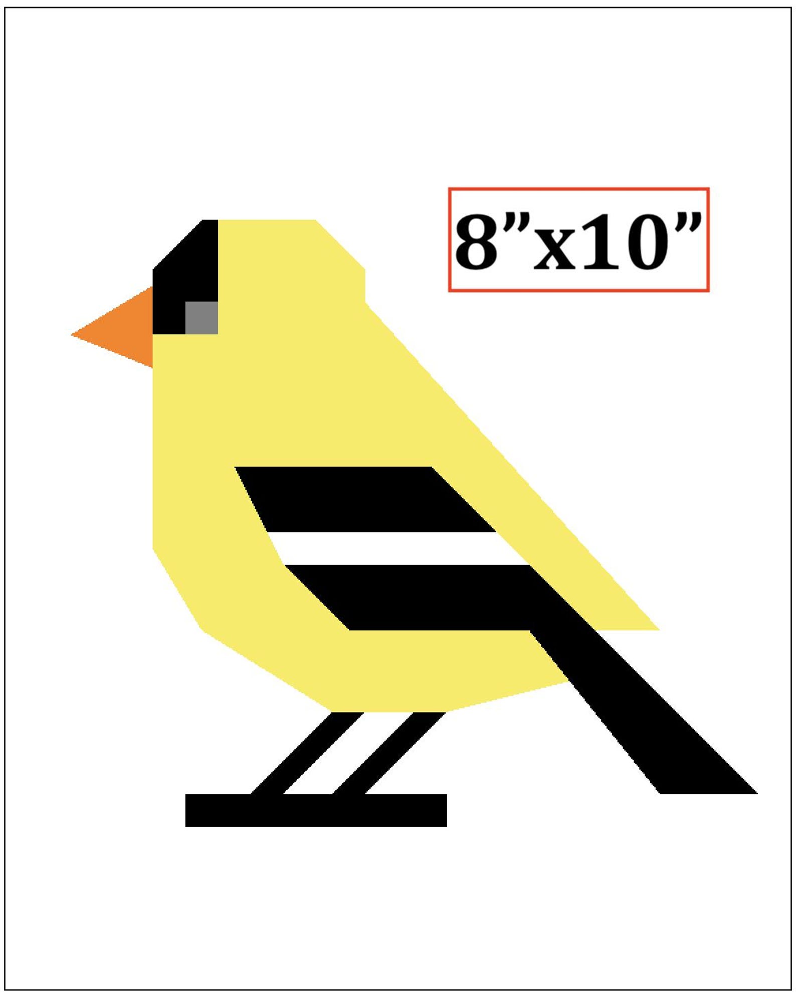 Goldfinch FPP Paper Pieced Quilt Block Pattern - Etsy