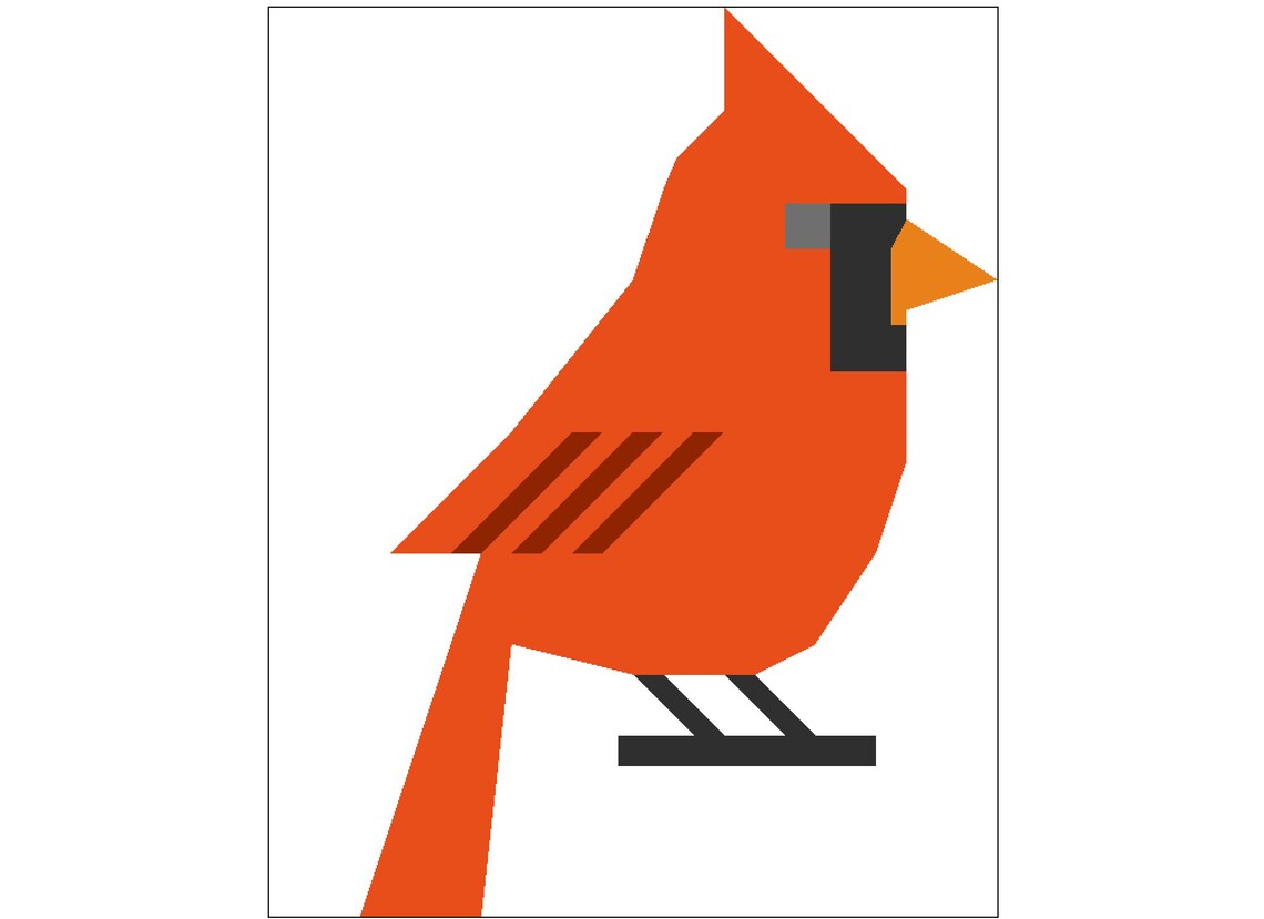 Cardinal FPP Paper Pieced Quilt Block Pattern - Etsy