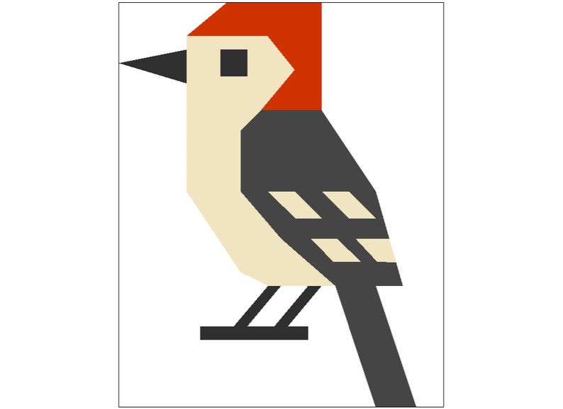 Woodpecker FPP Paper Pieced Quilt Block Pattern - Etsy