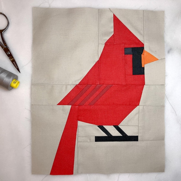 Cardinal Quilt Block - Etsy