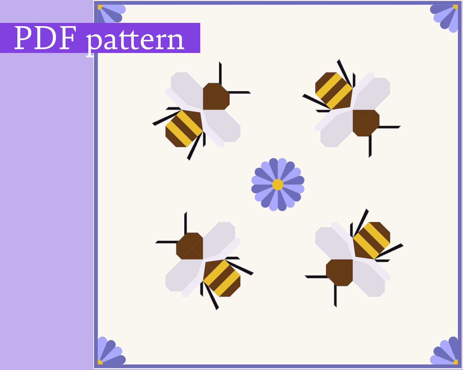 Bee Quilt Pattern PDF Quilt Pattern FPP Pattern Applique - Etsy