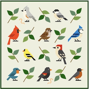 Backyard Birds Bundle FPP Paper Pieced Quilt Block Patterns - Etsy
