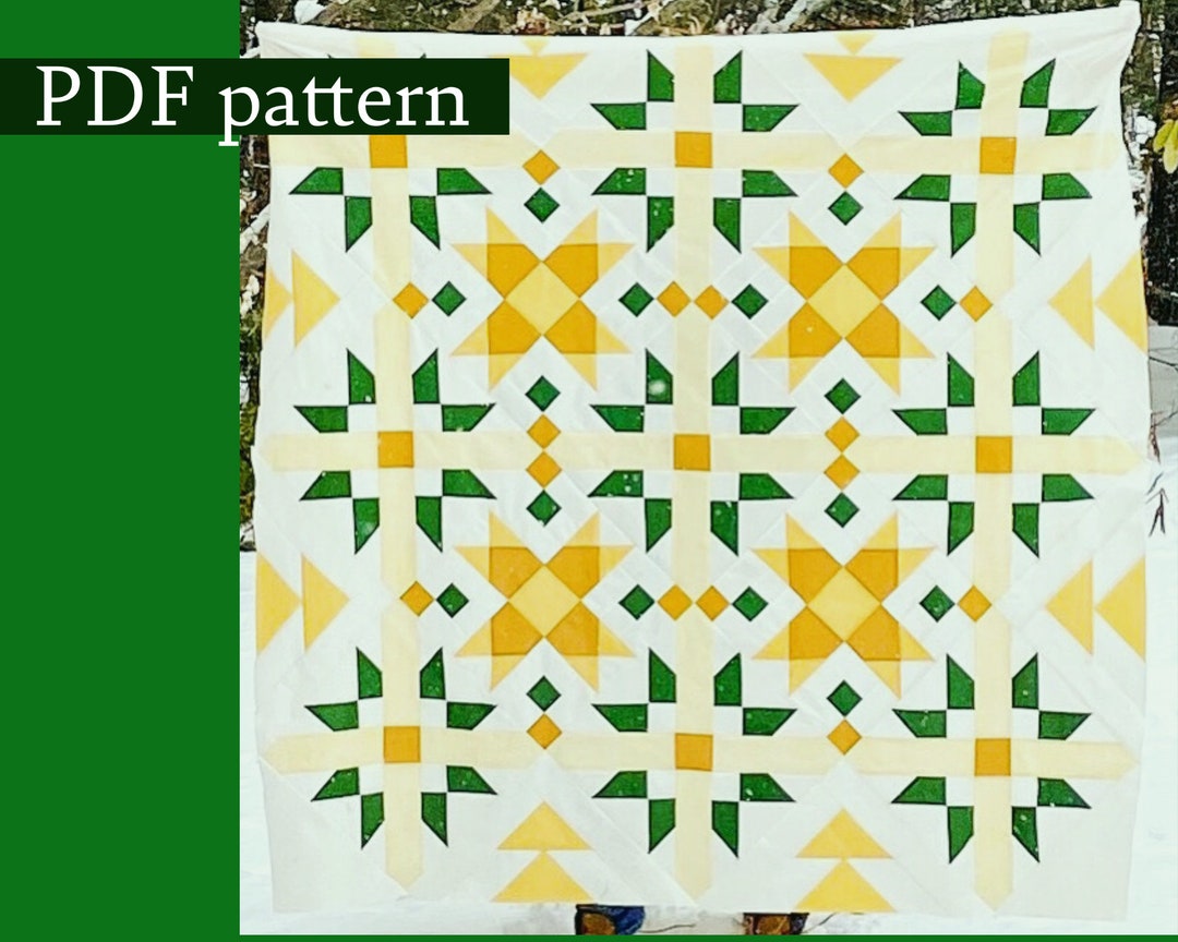 Spring Flowers Modern Quilt, PDF Quilt Pattern, Quilt Templates and ...