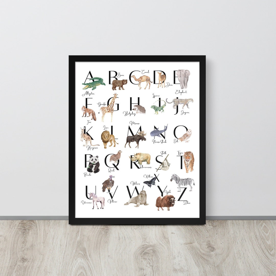 Framed Alphabet Animals Wall Art - Etsy
