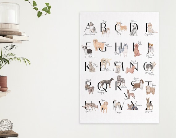 Printable Alphabet Dog Breeds Wall Art Instant Download Dog - Etsy