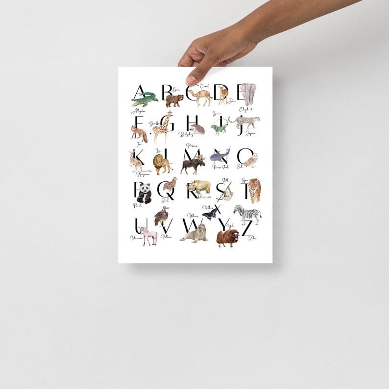 Alphabet Animal Poster Print - Etsy