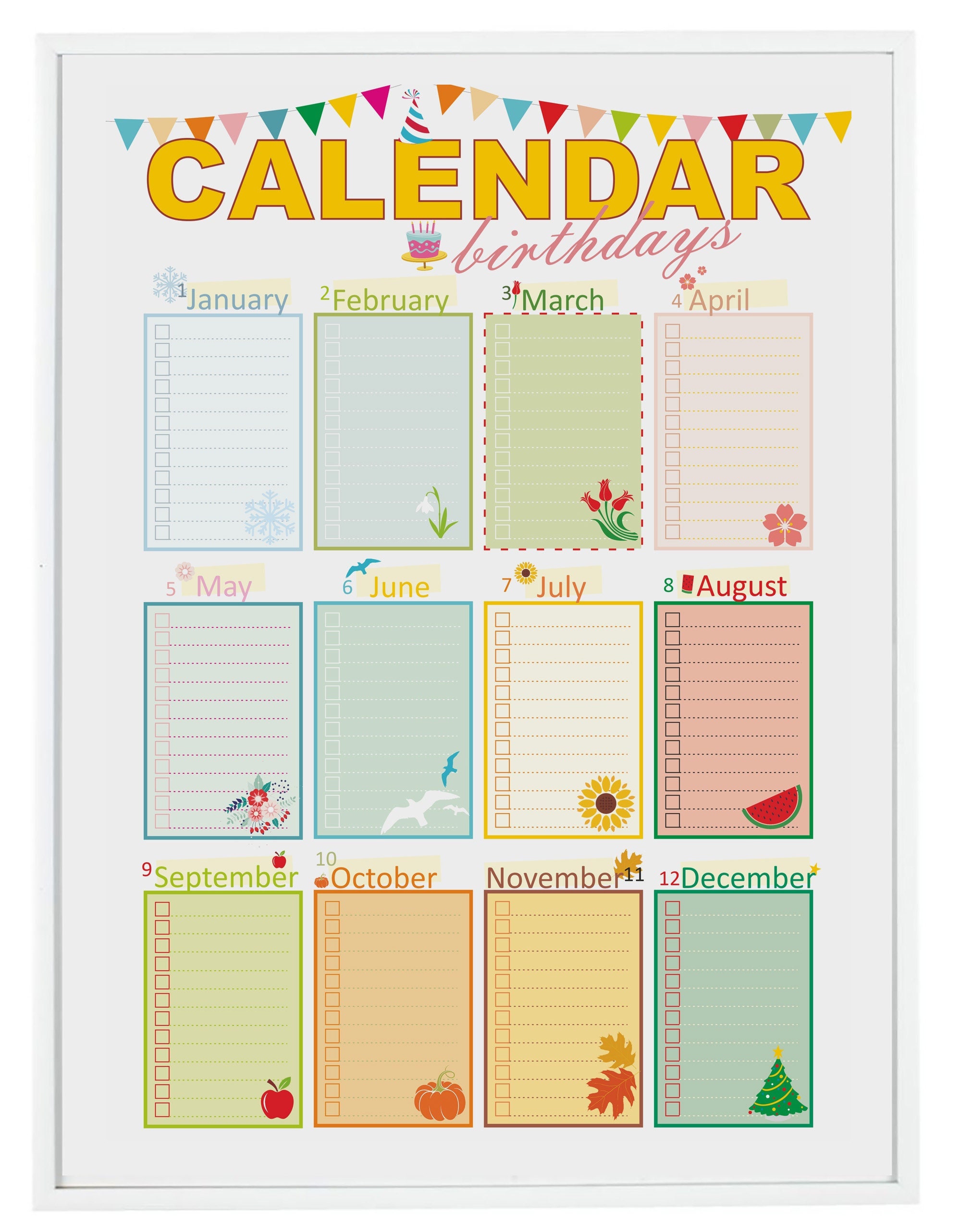 Free Birthday Calendar Template Excel