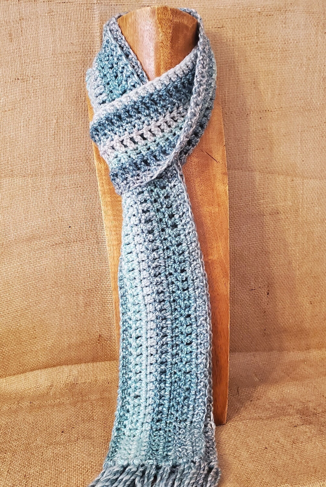 Langer gehäkelter Schal - Offenes Meer - Etsy Österreich