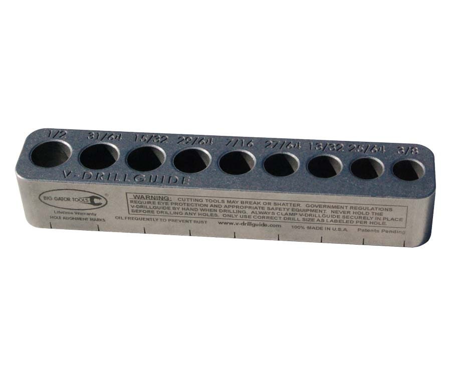 Drill Bit Guide 3/8" - 1/2" - Standard V-drillguide - 9 Holes ...