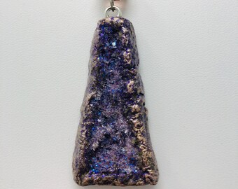 Recycled Paper Pulp Stone Geode Pendant Necklace With Clear - Etsy