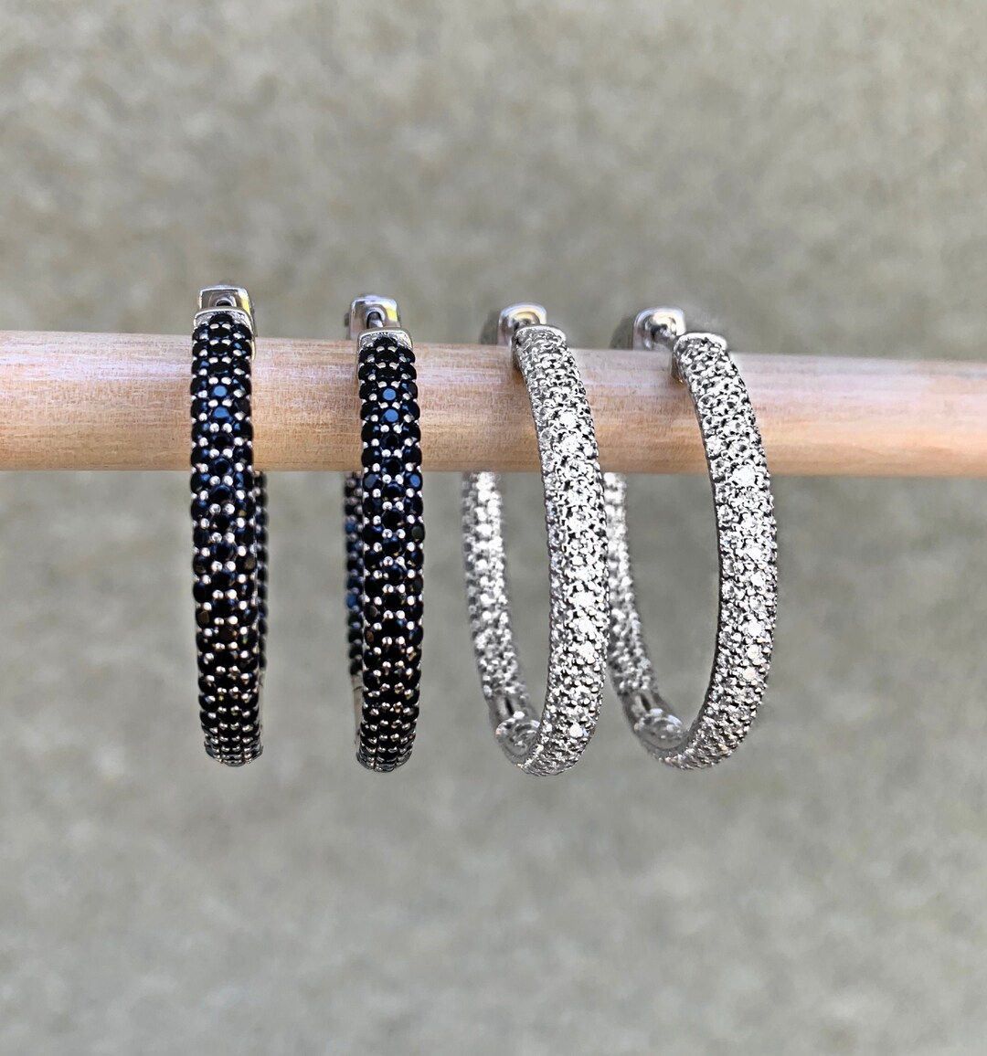 Large Diamond Hoop Earrings | Big Diamond Hoop Earrings | Diamond Hoop ...