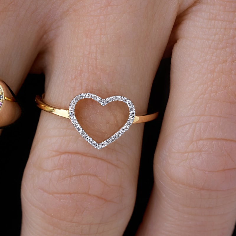 Open Heart Ring - Etsy