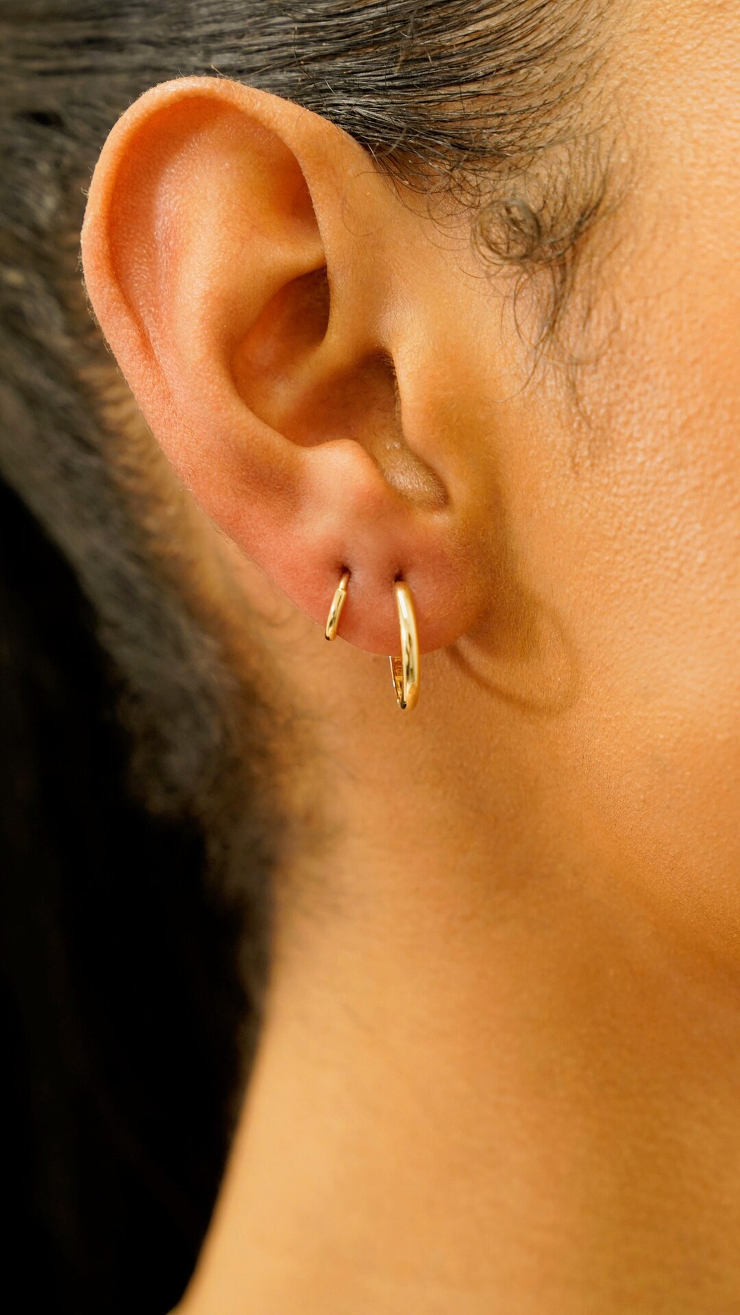 14K Solid Gold Huggies | Solid Gold Small Hoop Earrings | Dainty Gold ...