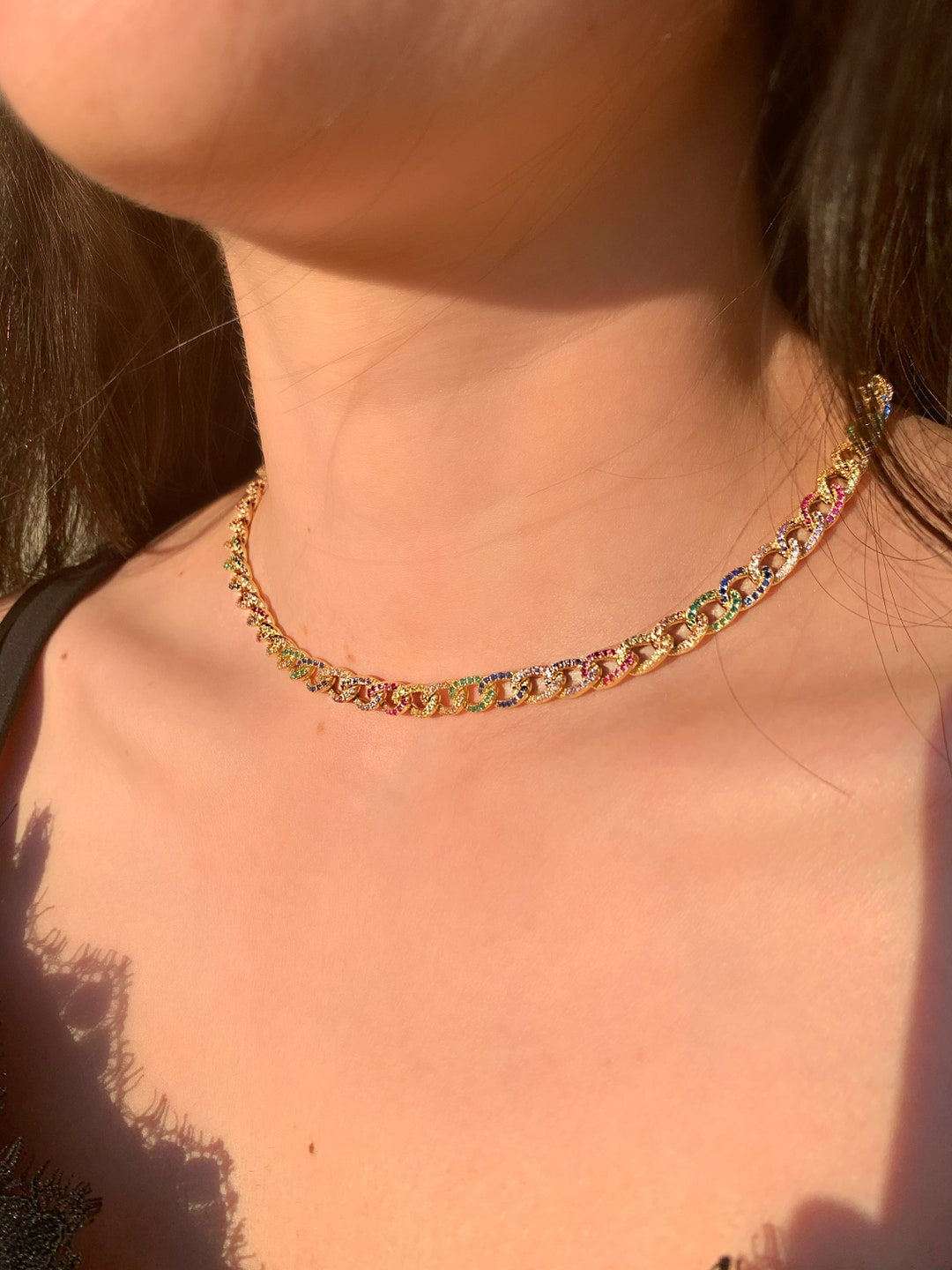 Small Chain Necklace | Large Chain Necklace | Gold Plated Silver ...