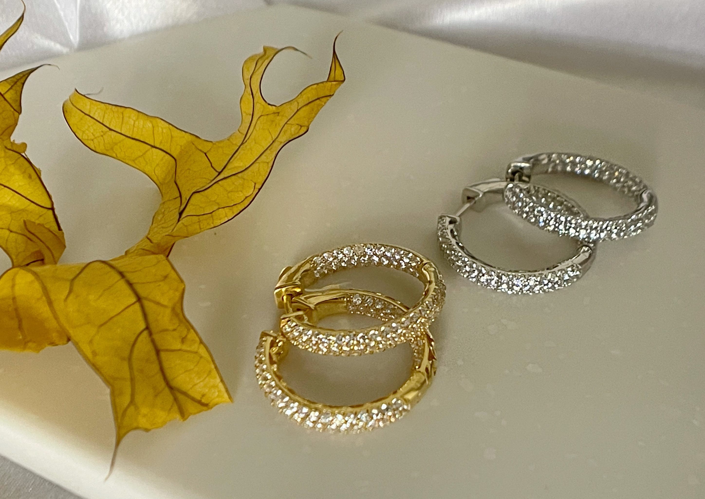 Inside Out CZ Hoops 1 Inch Pave Hoop Cubic Zirconia Hoop - Etsy