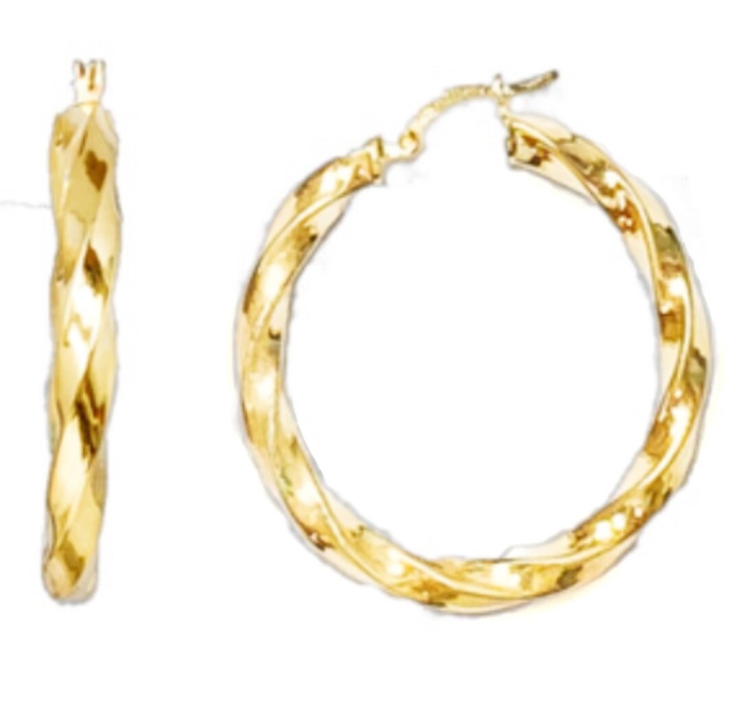 Gold Hoop Earrings Bohemian Earrings Swirly Silver Hoops | Etsy