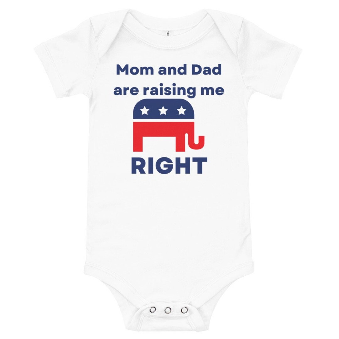 Raised Right Baby Onesie, Republican Baby Gift, Political Baby Gift ...
