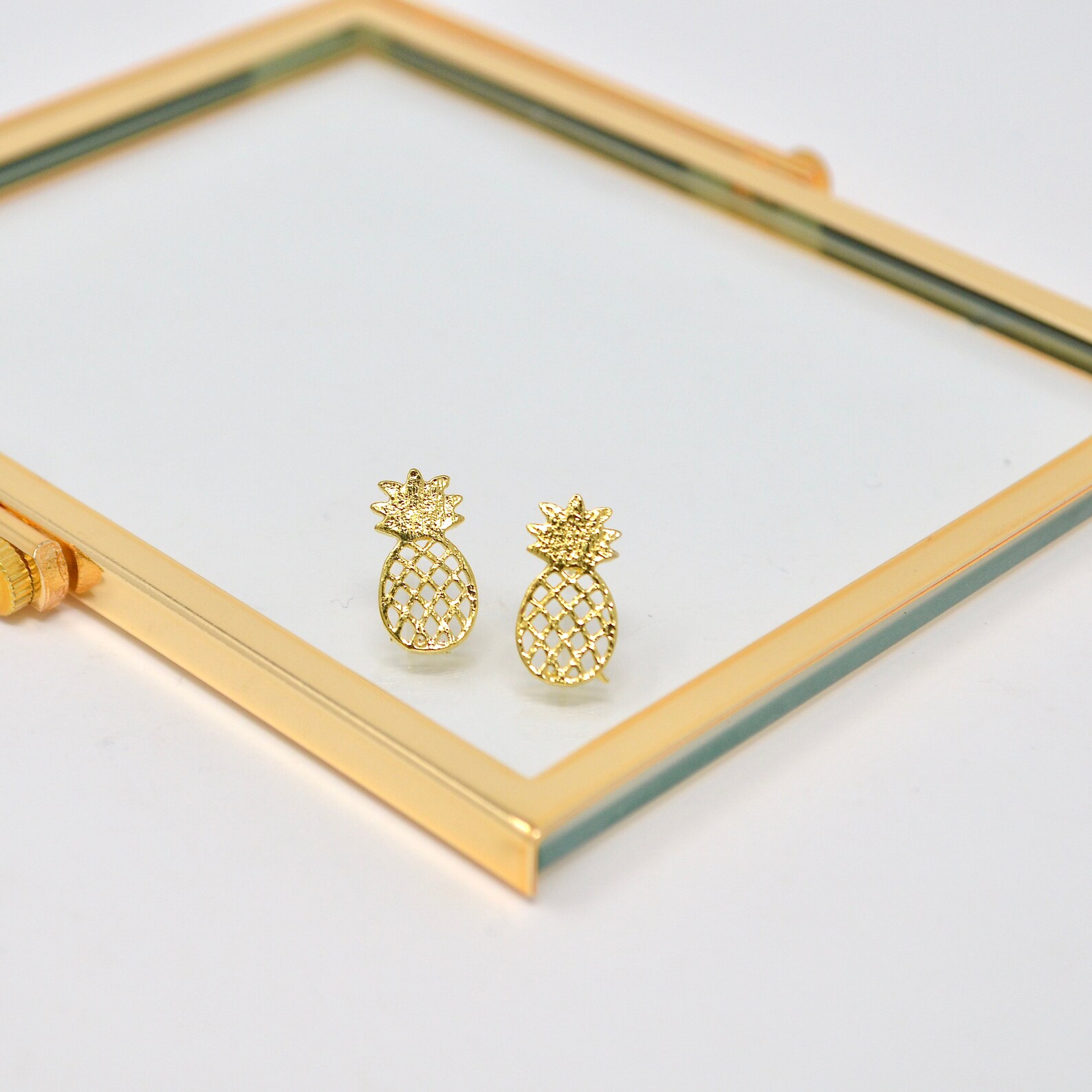 Pineapple Stud Earrings Small Pineapple Jewelry Gold - Etsy