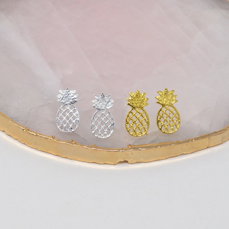 Pineapple Stud Earrings Small Pineapple Jewelry Gold - Etsy