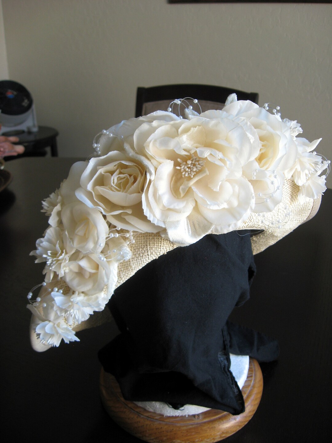Vintage White Straw Flapper Wedding Hat - Size 22" - Etsy