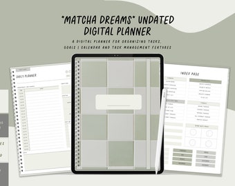 Matcha Weekly Planner | Weekly Digital Planner | Weekly Organizer ...