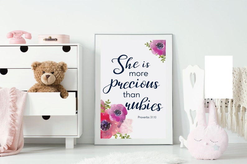 She Is More Precious Than Rubies Proverbs 31 10 Bible Etsy