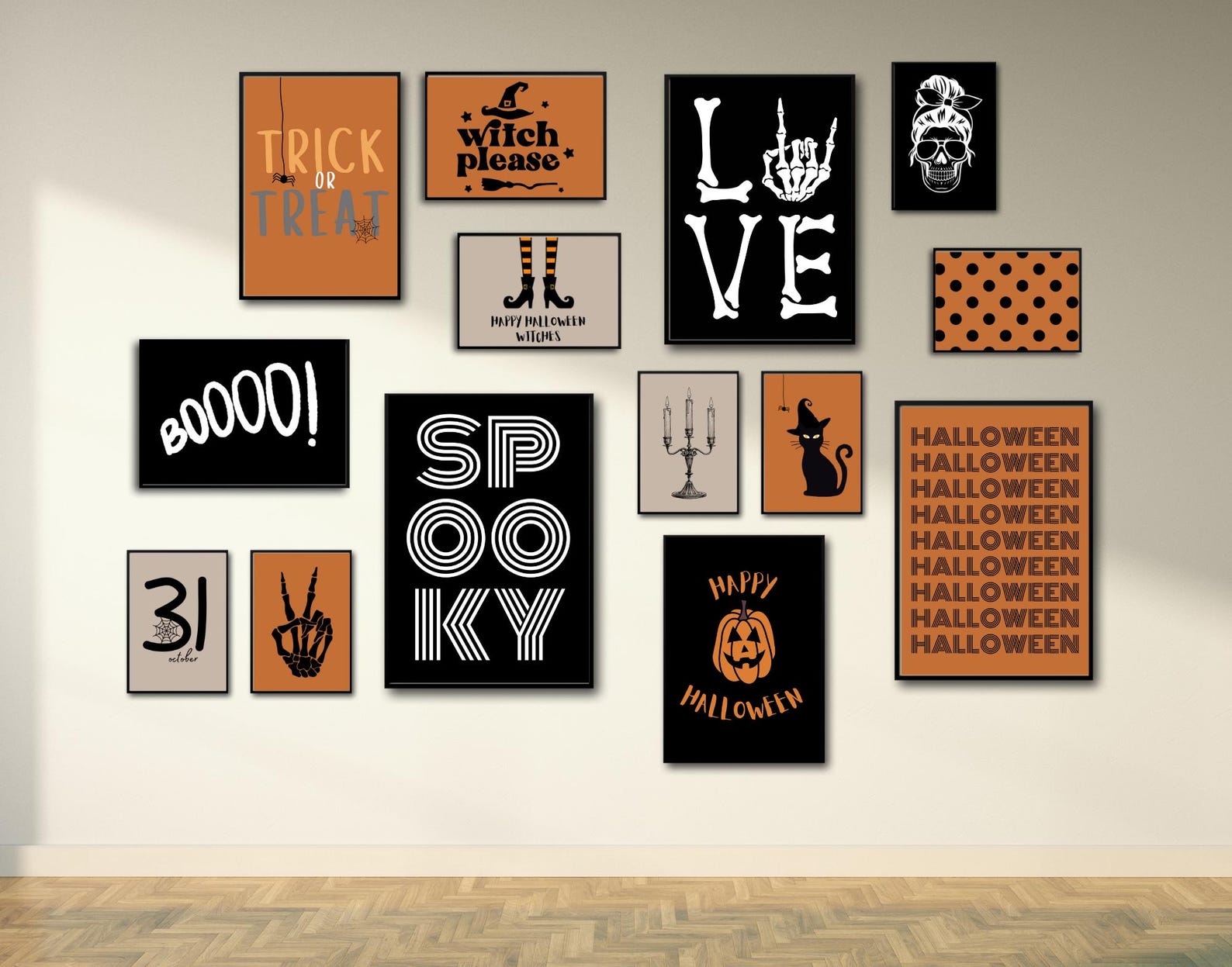 HALLOWEEN Gallery Wall Art | 25 Halloween Printable Wall Art | Digital ...