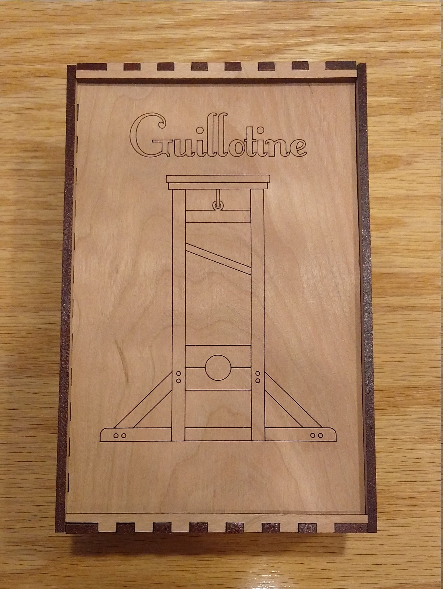 Guillotine Game Wooden Card Box (does Not Include Actual Game) - Etsy