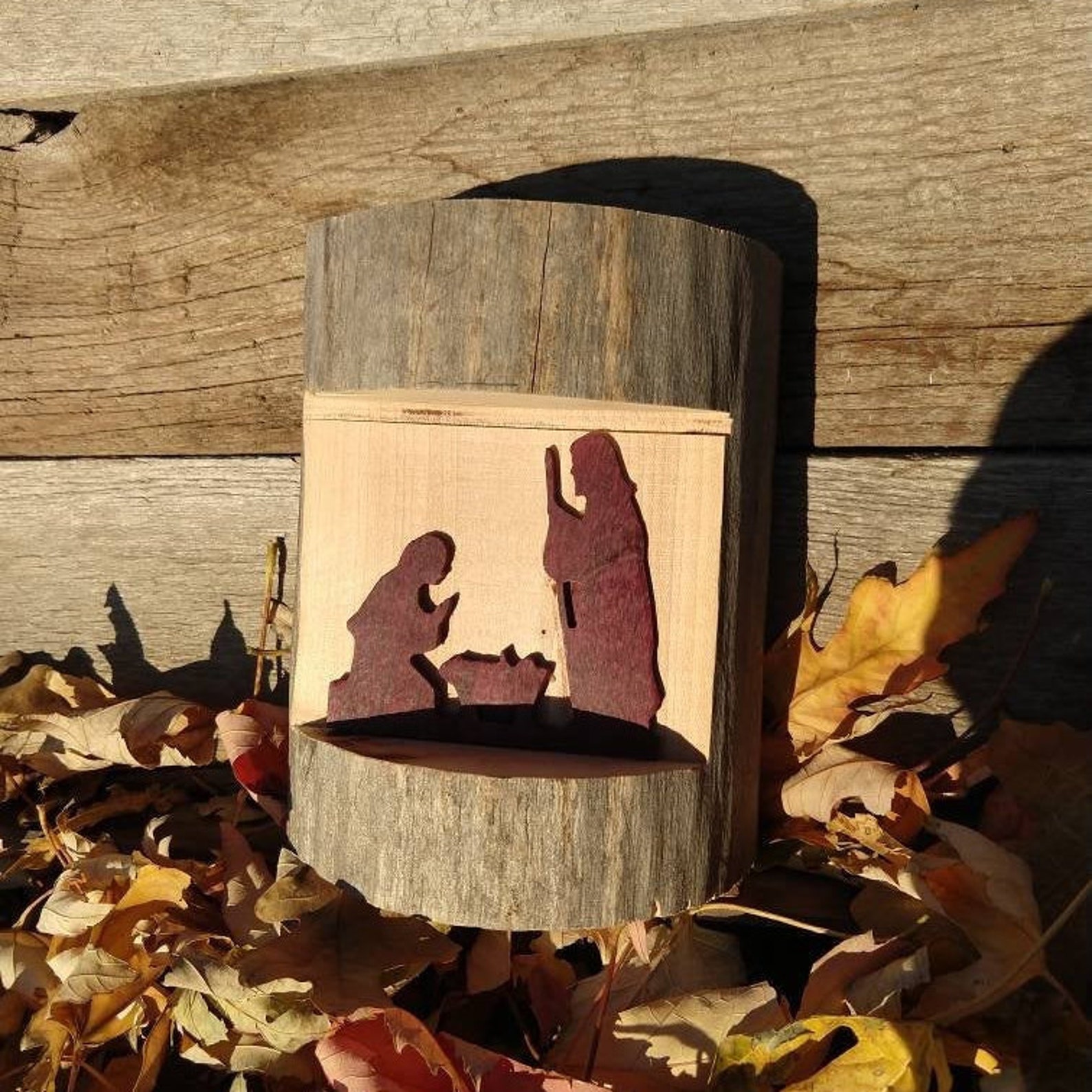 Rustic Wood Nativity Set - Etsy