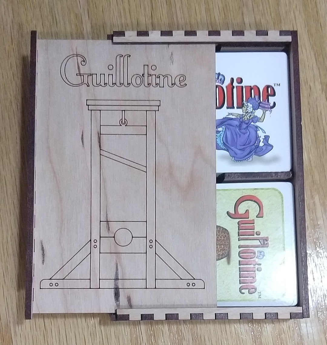 Guillotine Game Wooden Card Box (does Not Include Actual Game) - Etsy
