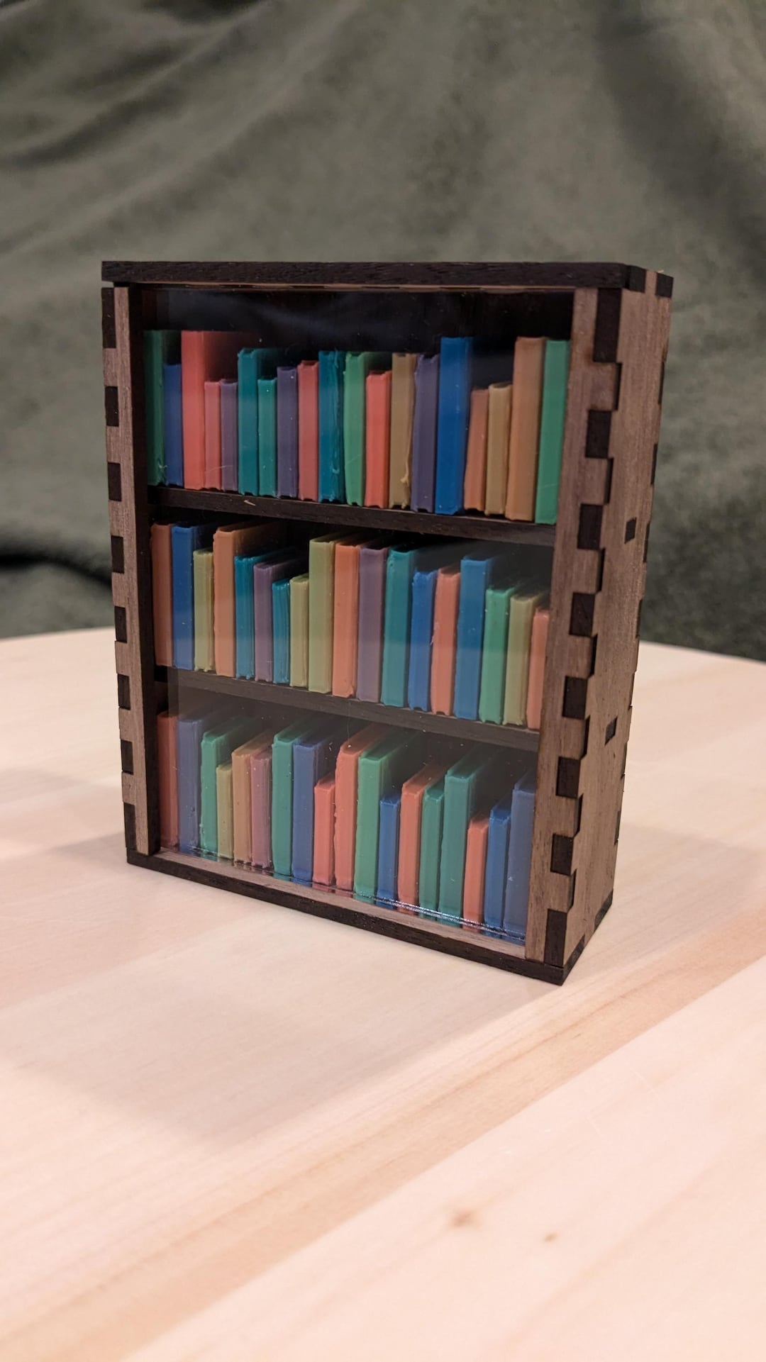 Miniature Wooden Bookcase Toy / Fidget With 3D Printed Books - Etsy