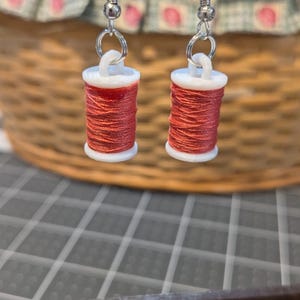 Mini Spool Sewing Thread 3D Printed Earrings - Etsy