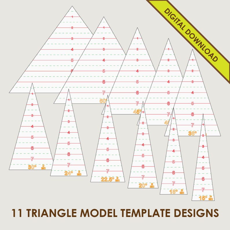 Triangle Multi-angle Model Template Designs SVG for Woodworking ...