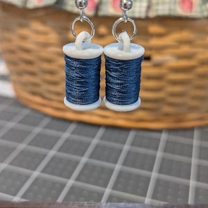 Mini Spool Sewing Thread 3D Printed Earrings - Etsy