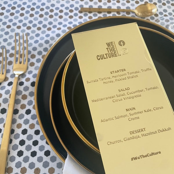 Engraved Menu - Etsy