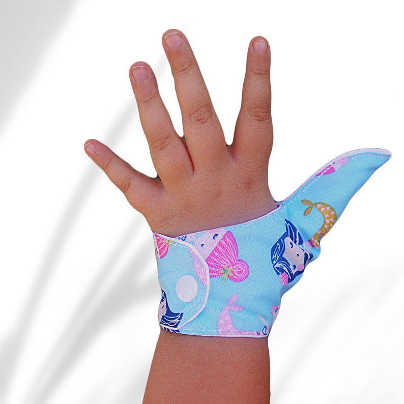 Thumb Guard in a Mermaid Themed Blue Fabric to Help Children - Etsy