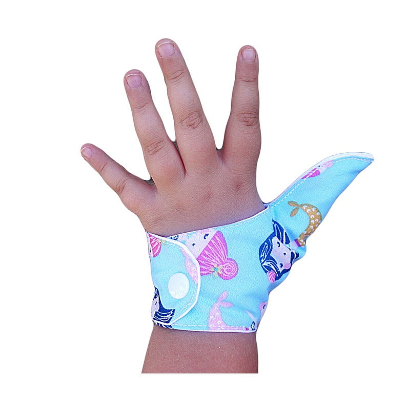 Thumb Guard in a Mermaid Themed Blue Fabric to Help Children - Etsy