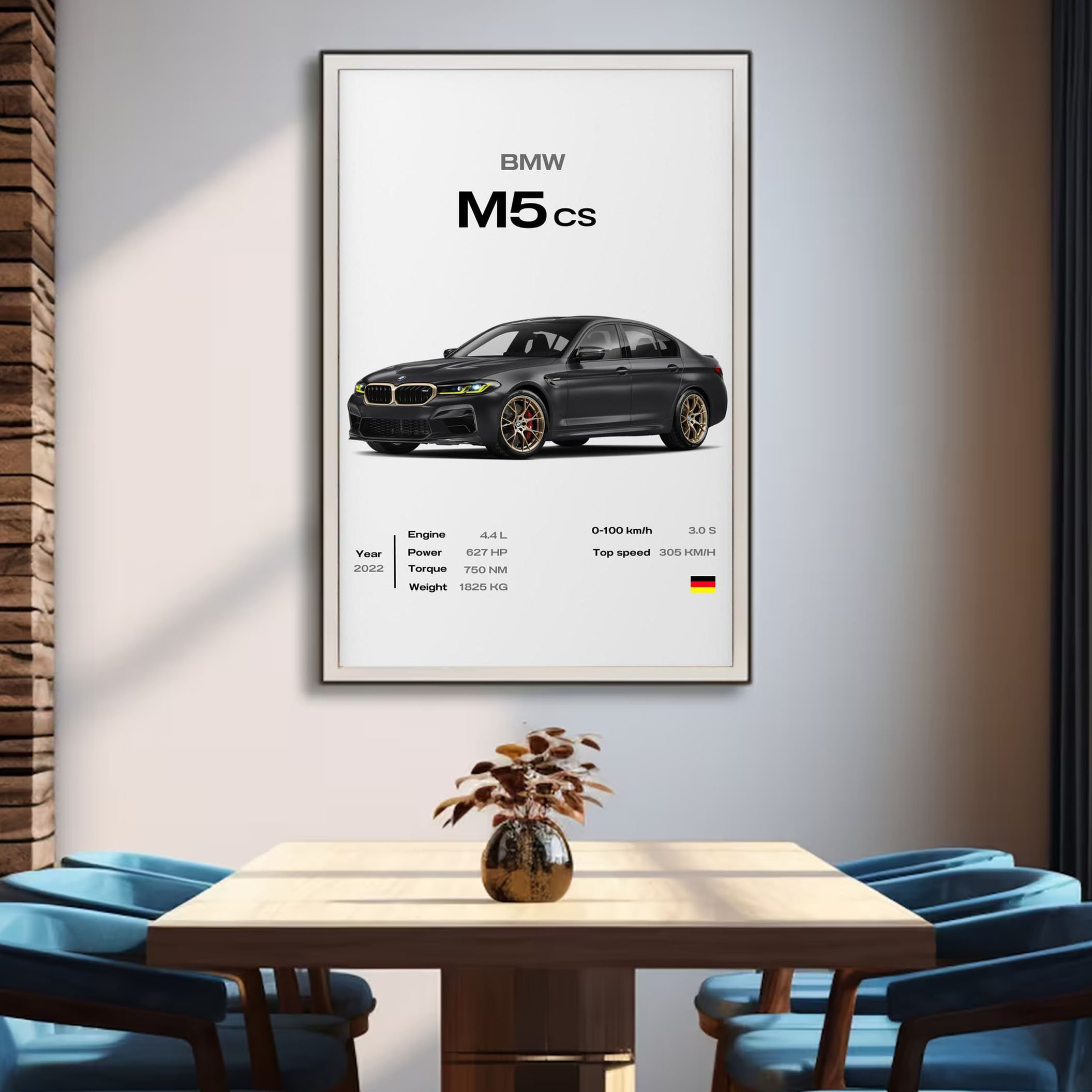 Bmw M5 CS Poster Mid Century Modern Car Poster Retro - Etsy