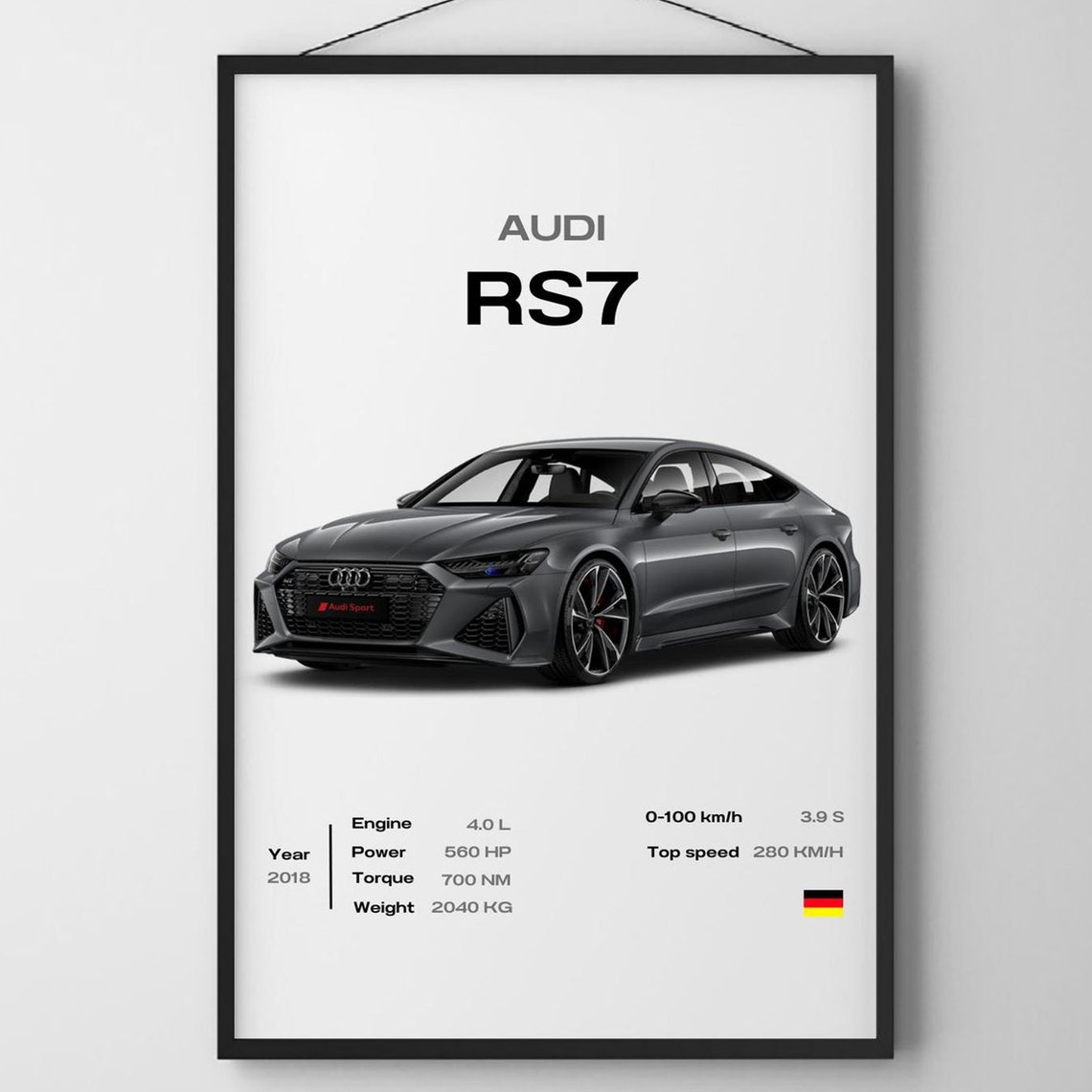 Audi RS7 Poster Mid Century Modern Car Poster Retro - Etsy Canada