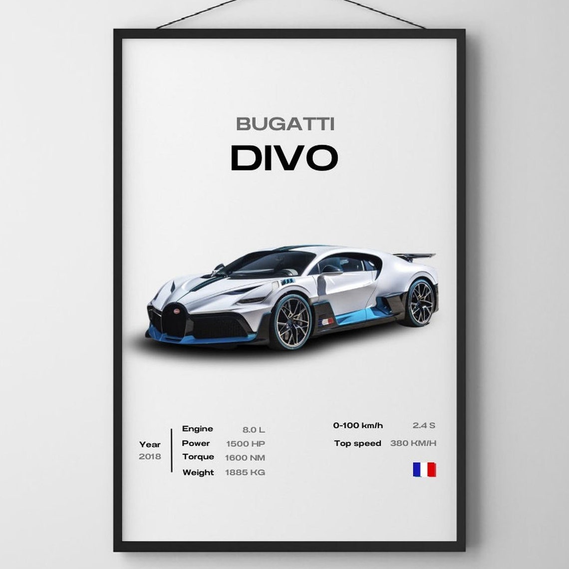 Bugatti Divo Poster Mid Century Modern Car Poster Retro - Etsy